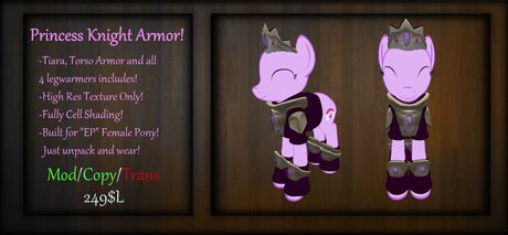 Second Life Marketplace - [SW] Princess Knight Armor for ponies!